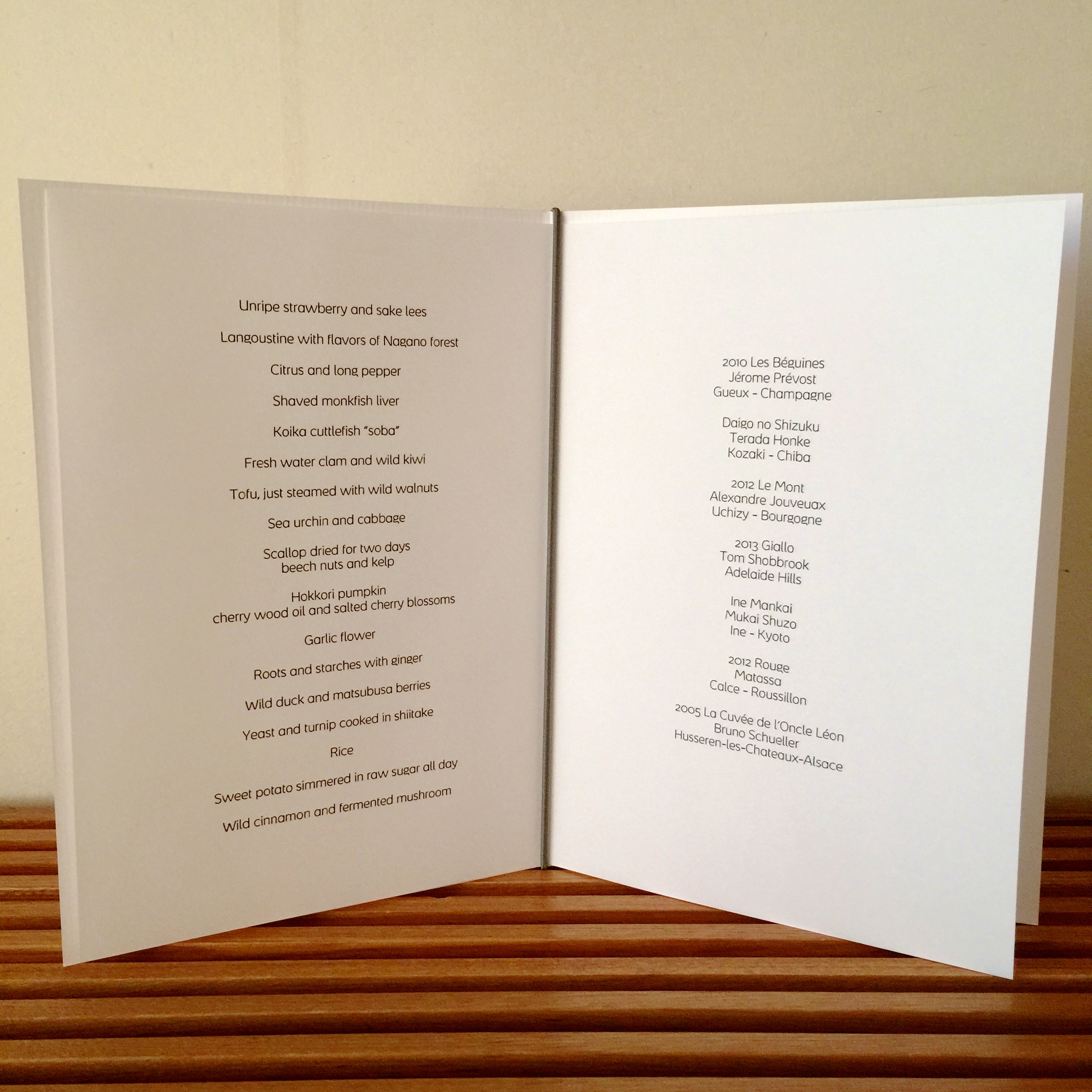 Noma Tokyo |wines et menu| – MESUBIM